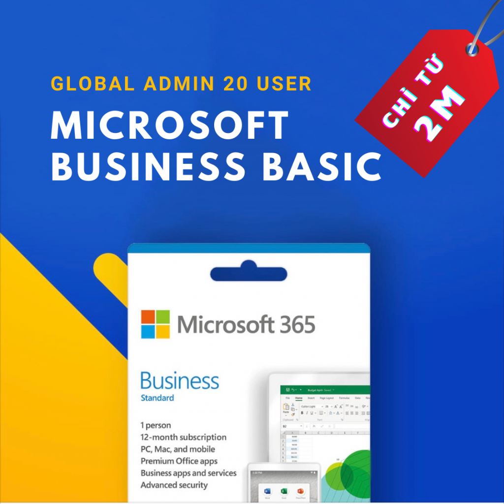 Sell Global Admin Microsoft 365 Business Basic Free 20 User