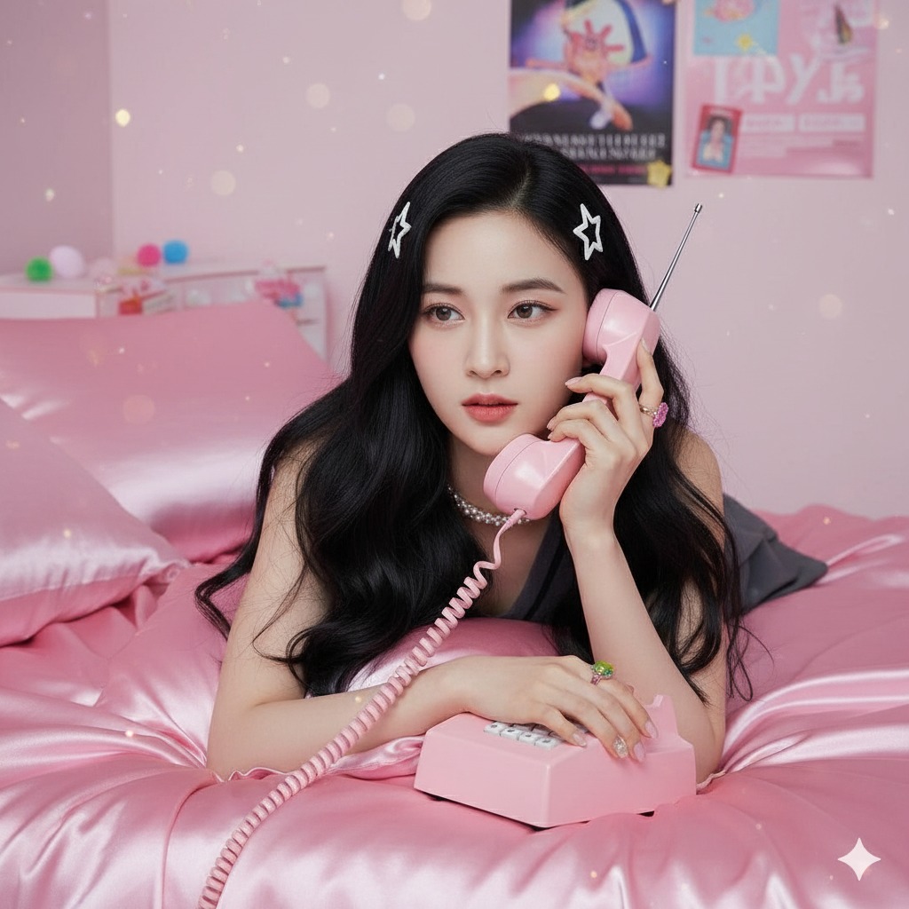 Câu lệnh Gemini tạo ảnh xinh cute màu hồng cho bạn gái